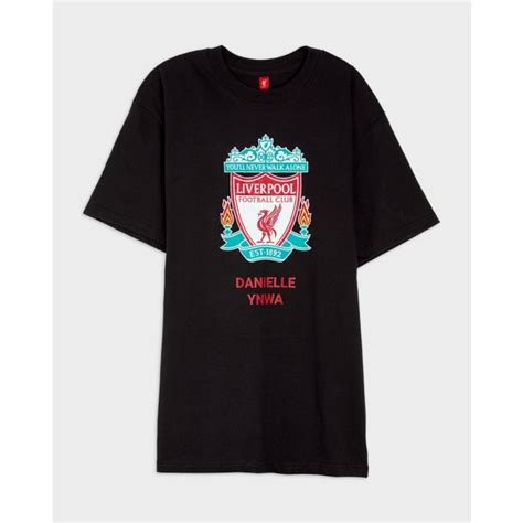 Personalise Your Lfc Colour Crest Personalised Black Tee At The