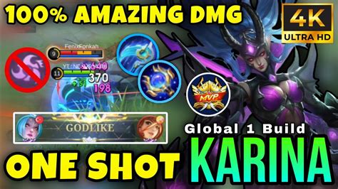 100 Incredible Damage Karina Best Op Build And Emblem Karina