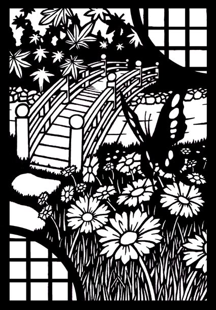ぬり絵 切り絵 図案 切り絵