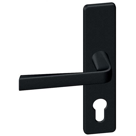 Poignées de porte sur plaques entraxe 165 mm noir basalt Kaza