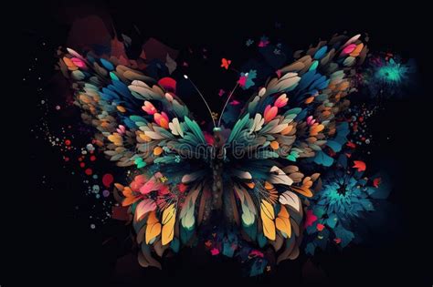 A Colorful And Vibrant Butterfly Flitting Through The Flowers