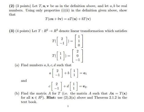 Solved 2 3 Points Let Tuv Be As In The Definition