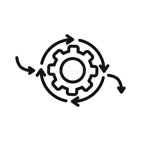 Iteration Cycle Black And White Icon Illustration Stock Vector