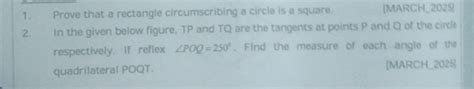 Prove That A Rectangle Circumscribing A Circle Is A Square March2025