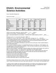 Environmental Science WEEK LAB Activity Sheet Renewable Capstone ESA Environmental
