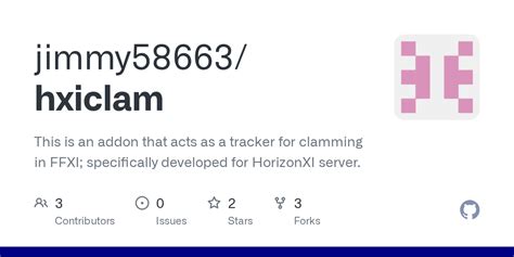 Github Jimmy Hxiclam This Is An Addon That Acts As A Tracker For Clamming In Ffxi