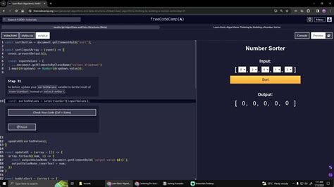 Basic Algorithmic Number Sorter 31 Youtube
