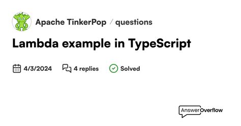 Lambda Example In Typescript Apache Tinkerpop