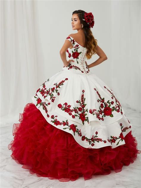 Floral Charro Quinceanera Dress By La Glitter 24081 Charro