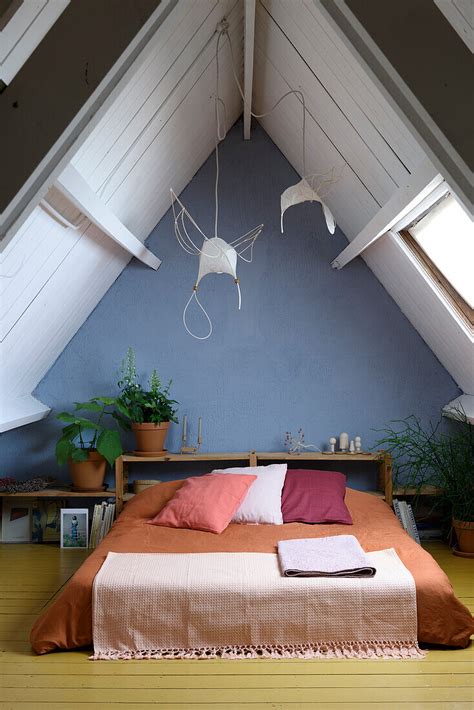 Futon Bed In The Attic Room With Blue License Image 13864364