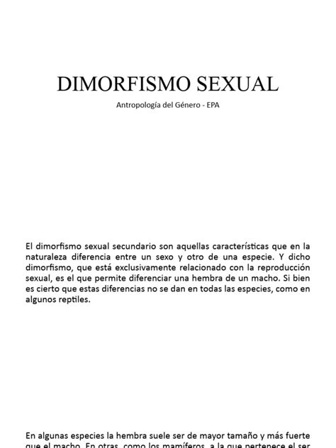Dimorfismo Sexual Pdf Dimorfismo Sexual Sexo