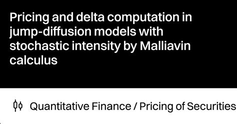 Pricing And Delta Computation In Jump Diffusion Models With Stochastic Intensity By Malliavin