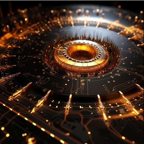 Premium Ai Image 3d Rendering Of Abstract Technology Concept With Circuit Board And Lens Flare
