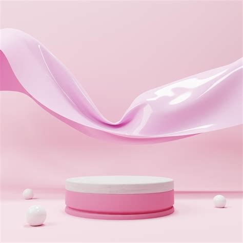 Premium Photo 3d Render Pink Podium Display