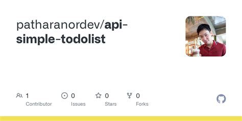 GitHub Patharanordev Api Simple Todolist