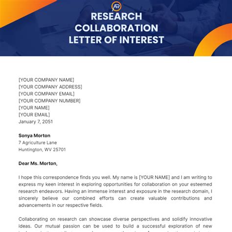 Research Collaboration Letter Of Interest Template Edit Online