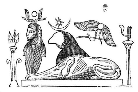 埃及的狮面人简笔画 埃及简笔画儿童画 大山谷图库