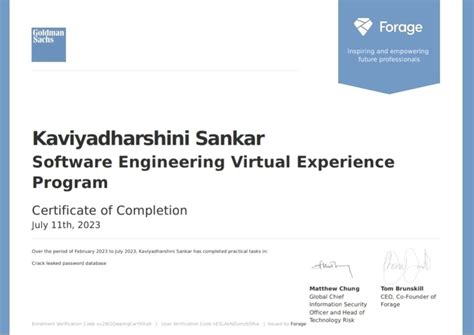 Kaviyadharshini Sankar On Linkedin Experience Goldmansachs Forage