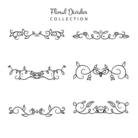 Cute Floral Divider Collection Set 215034 Vector Art At Vecteezy