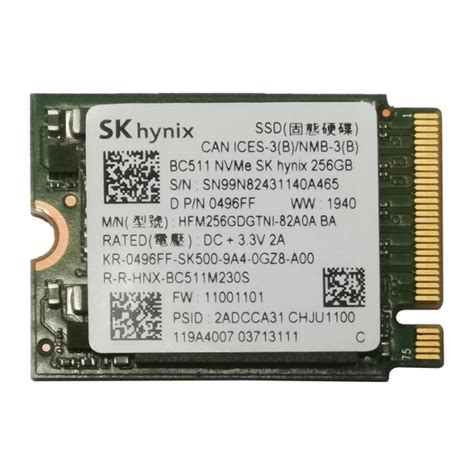 Refurbished 256GB SK Hynix BC511 HFM256GDGTNI-82A0A NVMe SSD M.2...