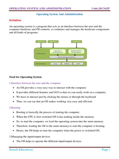 operating sys week 1 1 pdf operating system kernel operating system