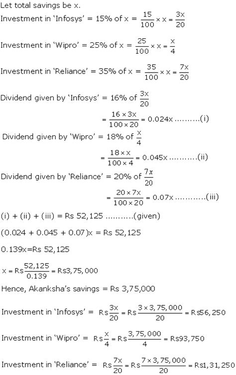 Frank Icse Solutions For Class 10 Maths Shares And Dividends Ex 42 A