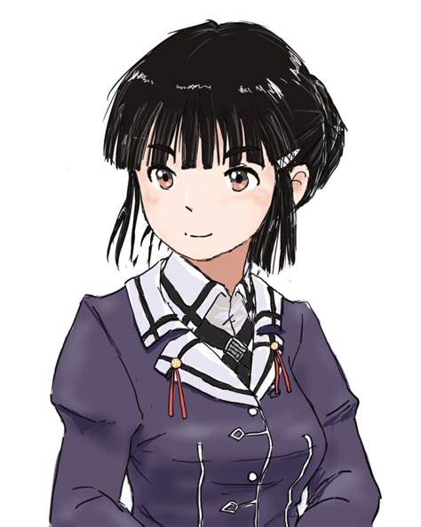Safebooru 1girl Belt Black Hair Braid Braided Bun Breasts Brown Eyes