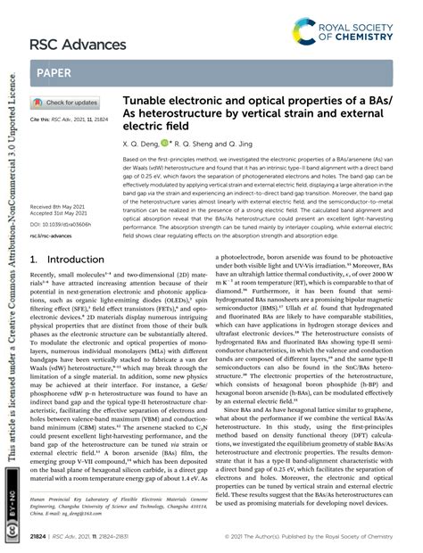 Pdf Tunable Electronic And Optical Properties Of A Basas