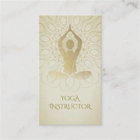 Gold Foil Mandala Floral Yoga Meditation Om Symbol Business Card Zazzle