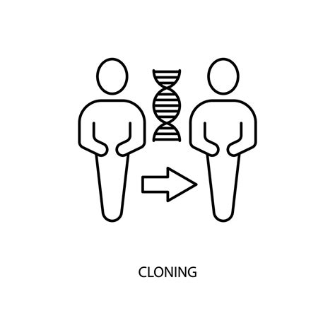 Cloning Concept Line Icon Simple Element Illustration Cloning Concept Outline Symbol Design