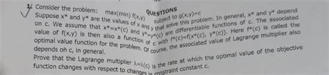 Solved Consider The Problem Max Min F X Y ﻿questions