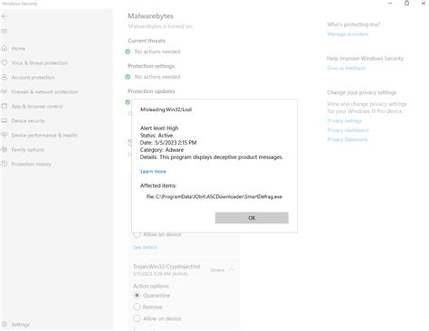 Microsoft Defender Reports Threats Detected Resolved Malware Removal Logs Malwarebytes Forums