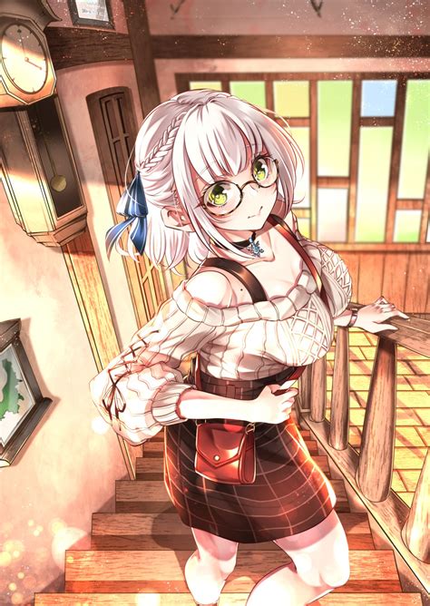 Hero 10cl3 Hololive Shirogane Noel Cleavage Megane Sweater 711647