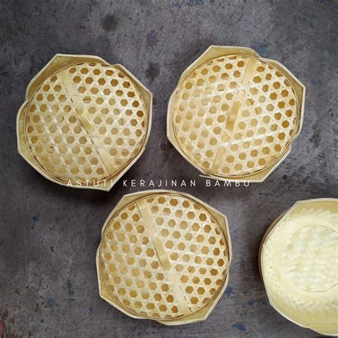 Jual Teratai Bambu 23 Cm Natural Besek Teratai Murah Besek Bambu