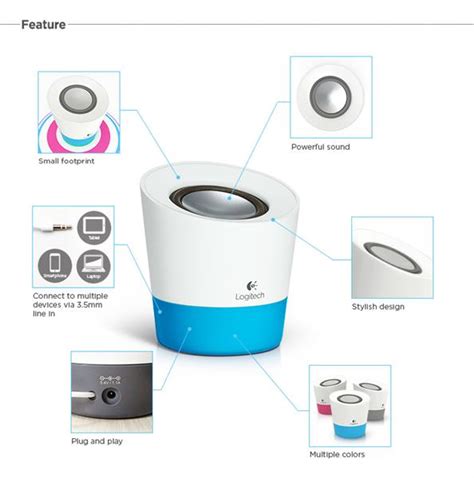 Speakers Logitech Z50 Multimedia Speaker Magenta Pn 980 000824 In