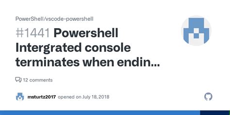 powershell intergrated console terminates when ending debug session