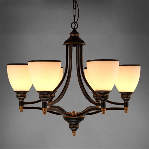 Modern European Chandelier Simple Retro Chandelier Bronze Chandeliers