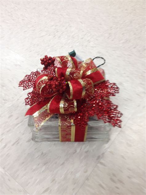 Light Up Glass Block Holiday Present Glass Blocks Crafts Glass