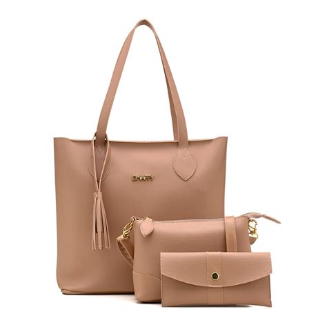 Kit Feminino De Bolsa Grande E Pequena Nude Dhaffy Compre Agora