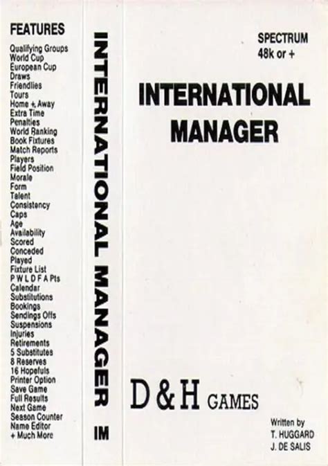 International Manager 1986cult Games Re Release Rom Download Zx Spectrumzx Spectrum