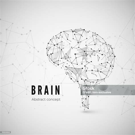 大腦的圖形概念技術和科學背景與大腦圖示大腦由點線和三角形組成向量插圖向量圖形及更多三角形圖片 三角形 人 人工造的 Istock