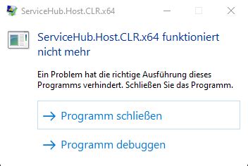 C ServiceHub Host CLR X Is Not Working Anymore Stack Overflow