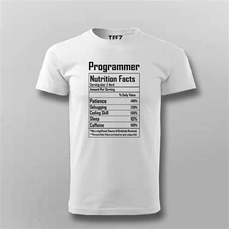 Programmernutritionalvaluesfunnynutritionfactsmenroundneckt Shirt2v1695980965