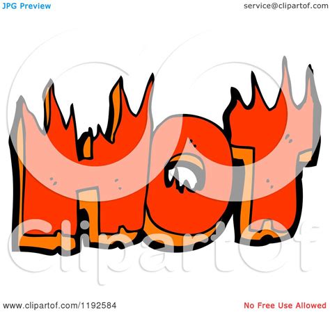 Cartoon Of The Word Hot Royalty Free Vector Illustration By