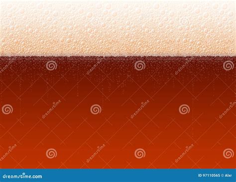 Beer Foam Bubbles Background Realistic Dark Stout Porter Drink Stock