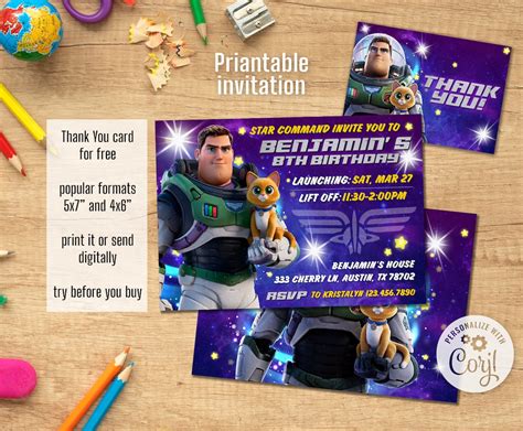 Printable Birthday Invitation Buzz Lightyear Invitation Editable Invitation Buzz Invite Instant