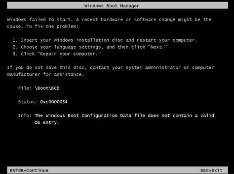 The Boot Configuration Data File Is Missing Error Code Xc