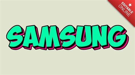 Samsung Мумия зеленый розовый текстовый эффект Генератор текстовых
