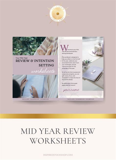 Mid Year Review Worksheets Canva Template Inspired Stock Shop