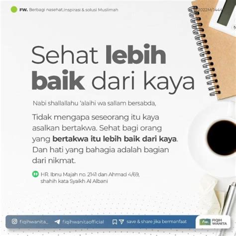 KESEHATAN JAUH LEBIH BAIK DARIPADA KEKAYAAN